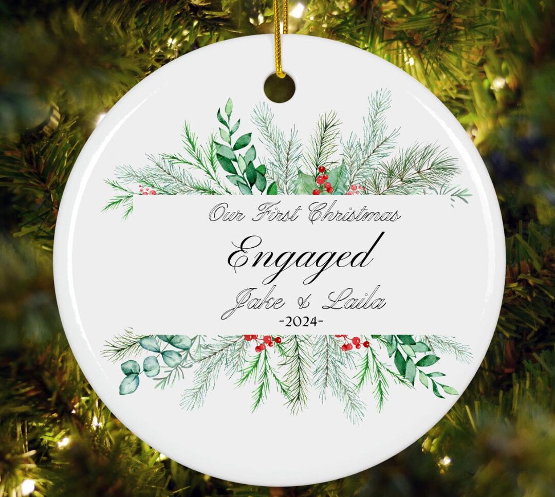 Our First Christmas Engaged, Personalized Ornaments Christmas ...