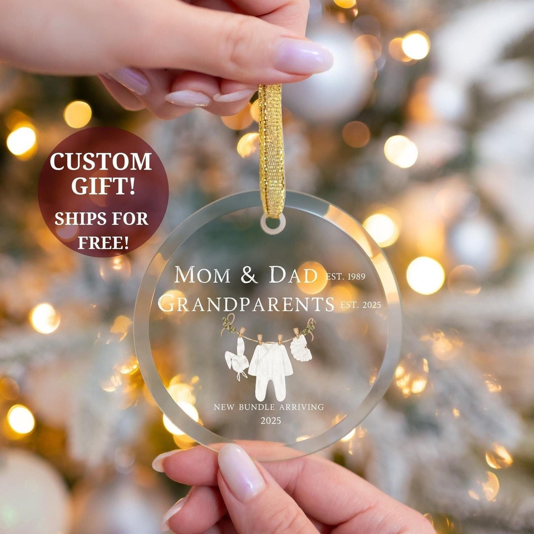 Personalized Promoted to Grandparents Christmas Ornament, Pregnancy ...