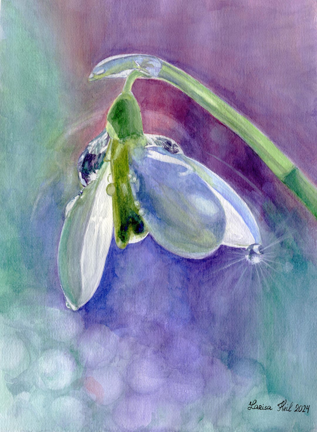 Snowdrop Flower Watercolor Art| Floral Wall Decor | Botanical ...