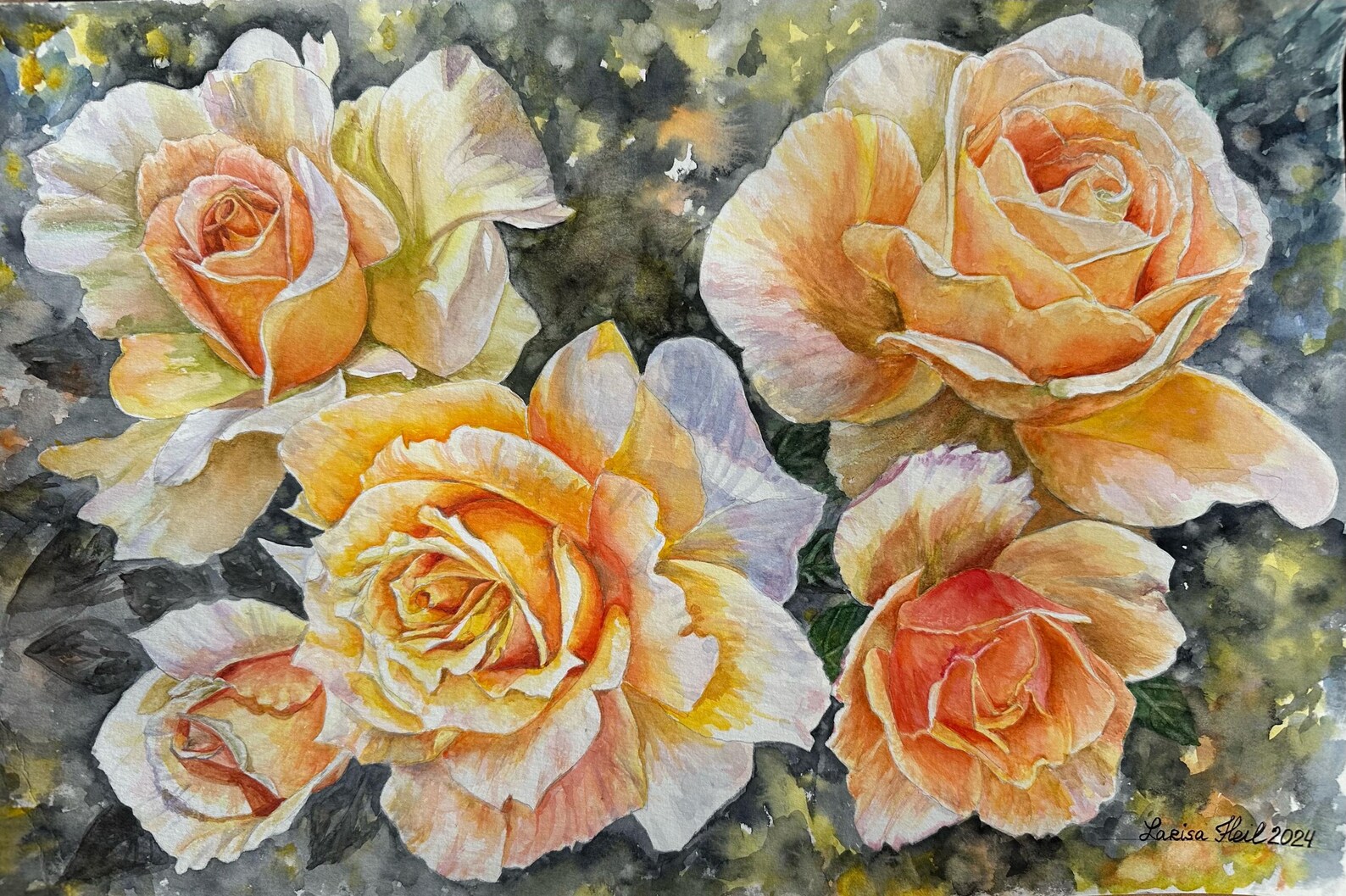 Rose Flower Original Art| Yellow Floral Wall Decor| Nature Print ...