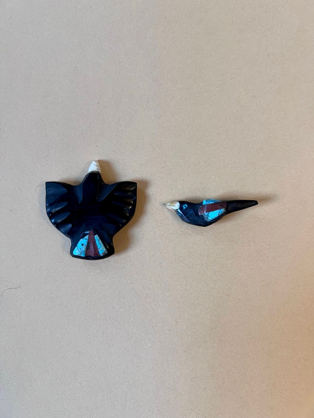 Blackbird Hand-carved Fetish Bead, Matt Mitchell, Jet Fetish Bird Bead ...