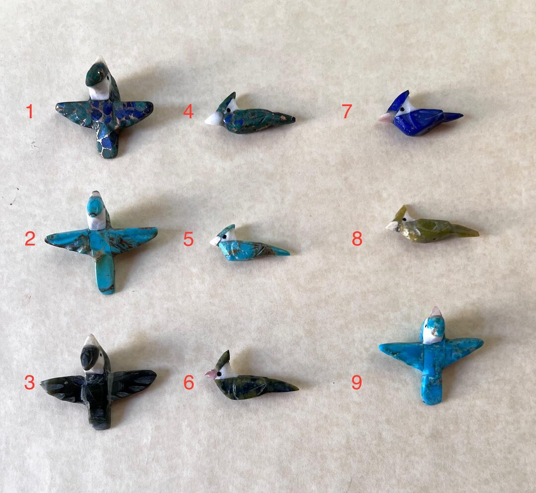 Blue Jay Fetish Beads, Hand Carved Bird Bead, Fetish Bird, Fetish Bird ...
