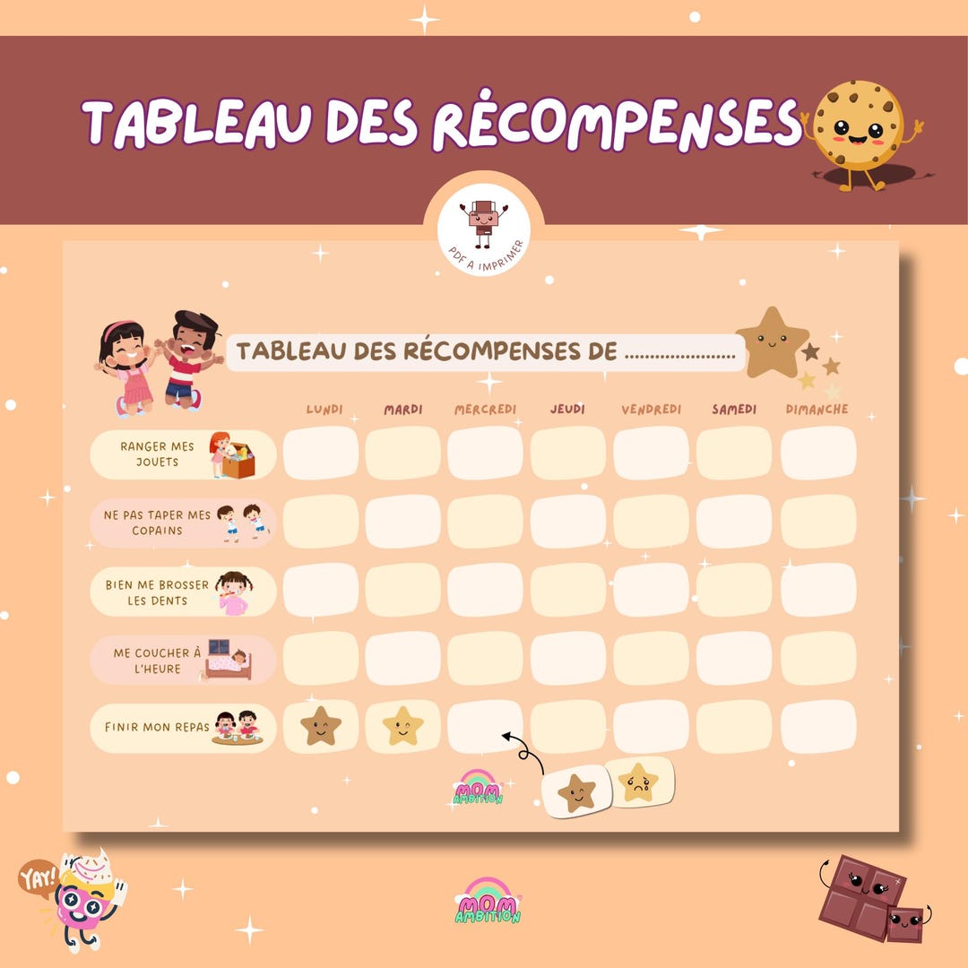 Customizable Montessori Reward Chart, Child Motivation Chart, Good ...