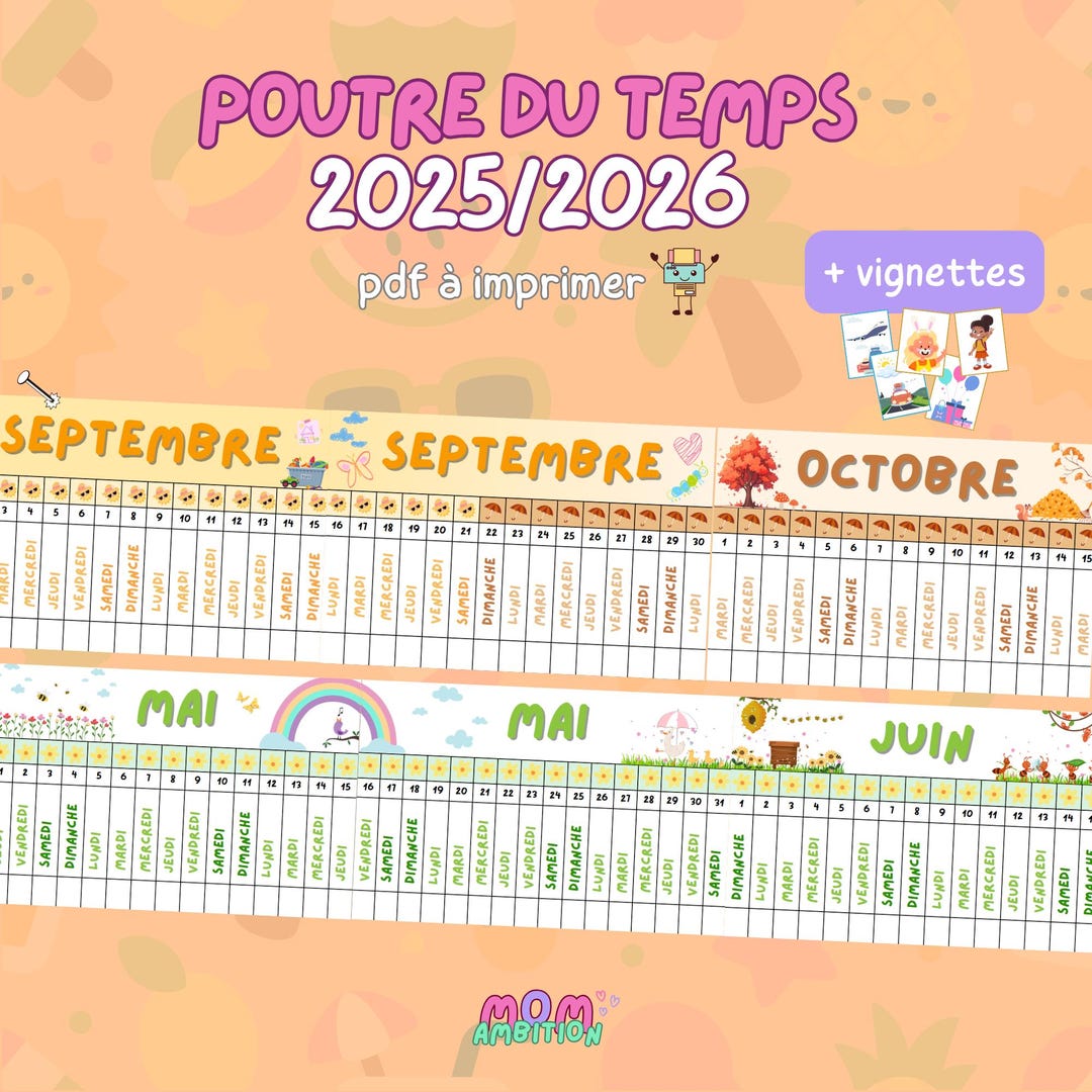 Montessori Time Beam, Digital Timeline, Time Beam 2025-2026 - Etsy