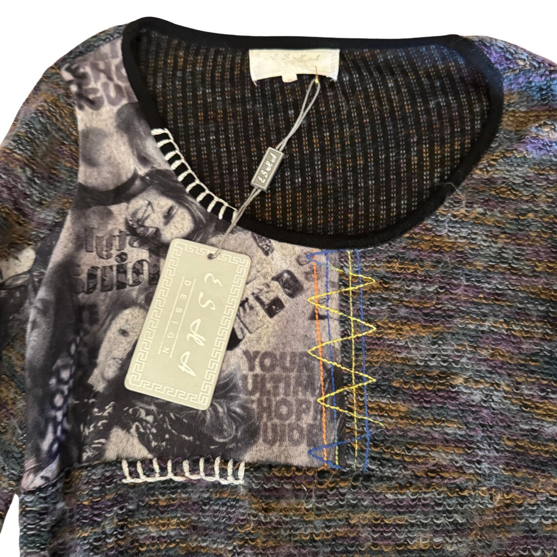 Rare 90s Vintage Wool Knit Patchwork 'jessica Alba' Print Dress - Etsy