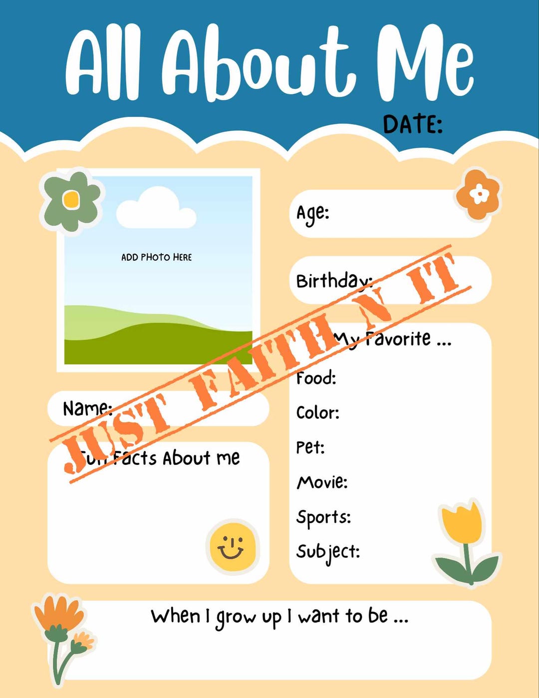 All About Me Printable - Etsy
