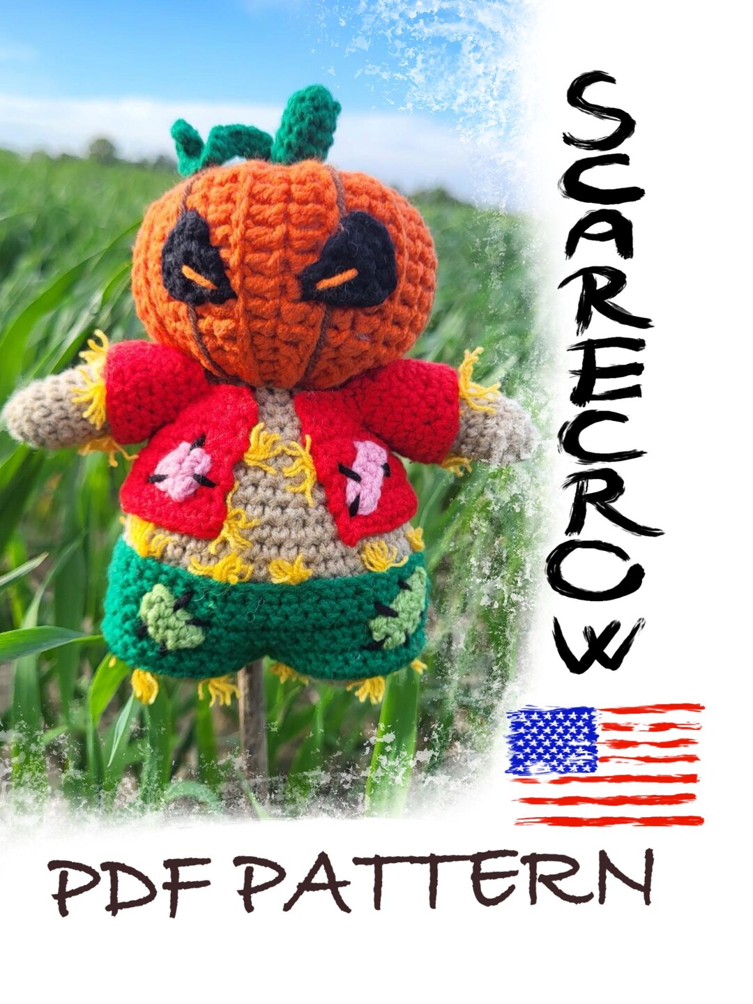 Scarecrow Amigurumi Crochet Pattern: Halloween Fall Decor (PDF Pattern ...