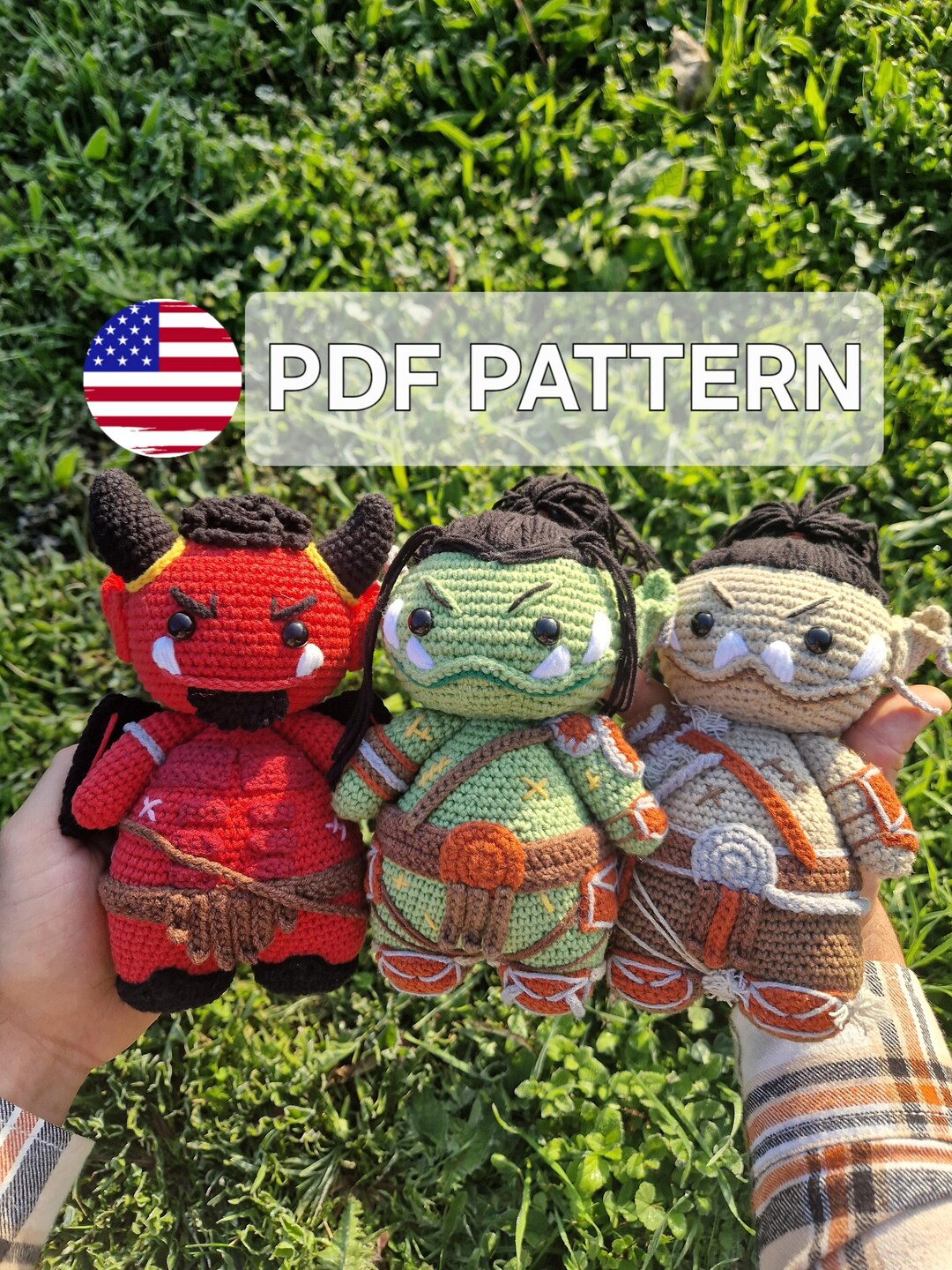 Demon and Orc Crochet Pattern Bundle | 3 in 1 Fantasy Amigurumi PDF ...