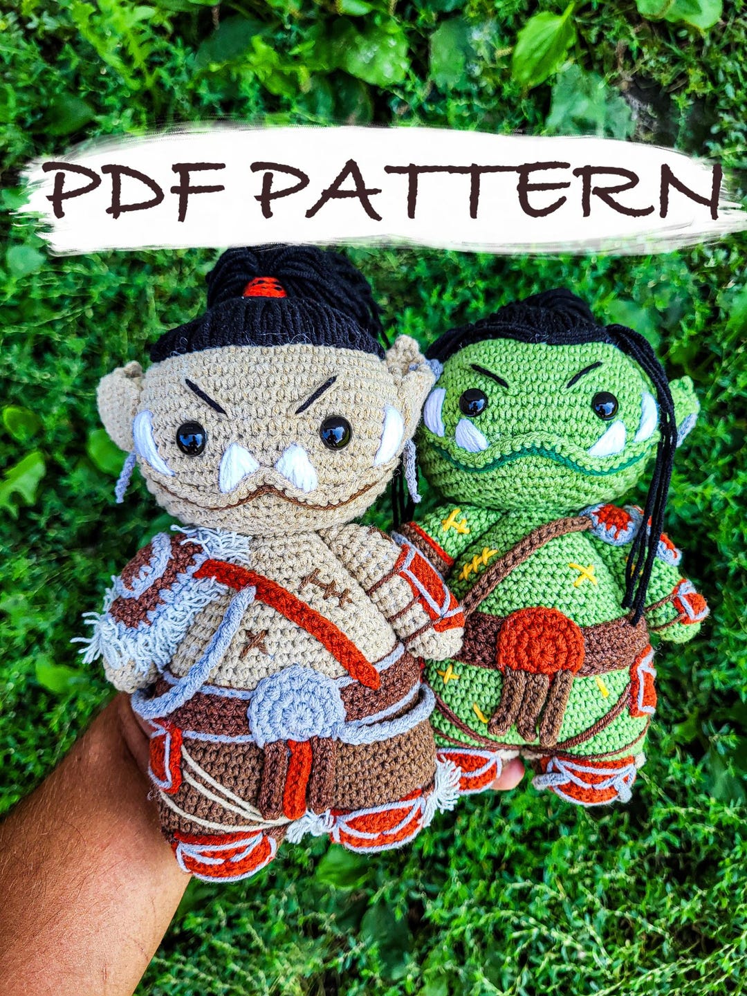 Bundle Orc Amigurumi Crochet English Pattern PDF Only Brown and Green ...