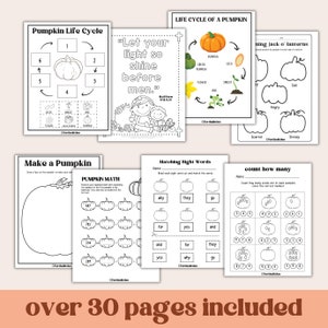 Pumpkin Unit Study Homeschool | Fall Printables | Preschool Nature ...