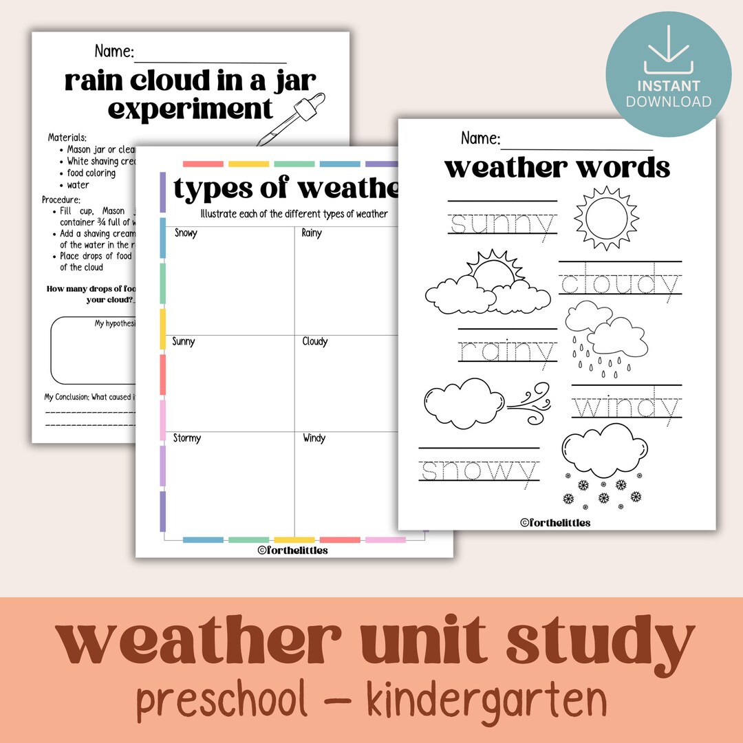 Weather Unit Study Homeschool | Weather Printables | Preschool Nature ...