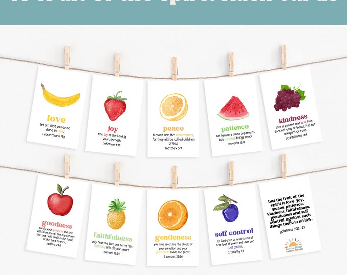 Fruit of the Spirit Flashcards, Fruit of the Spirit Printable, Fruit of ...