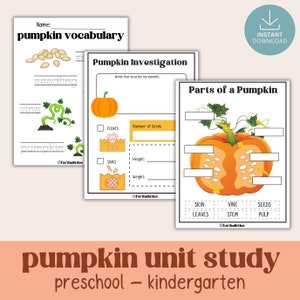 Pumpkin Unit Study Homeschool | Fall Printables | Preschool Nature ...