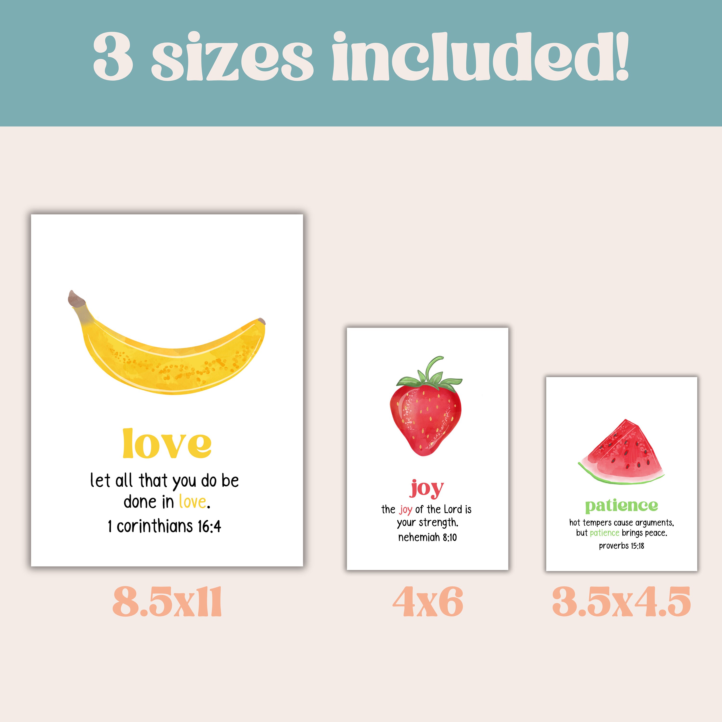 Fruit of the Spirit Flash Cards | Digital Printable | Teaching Fruits ...