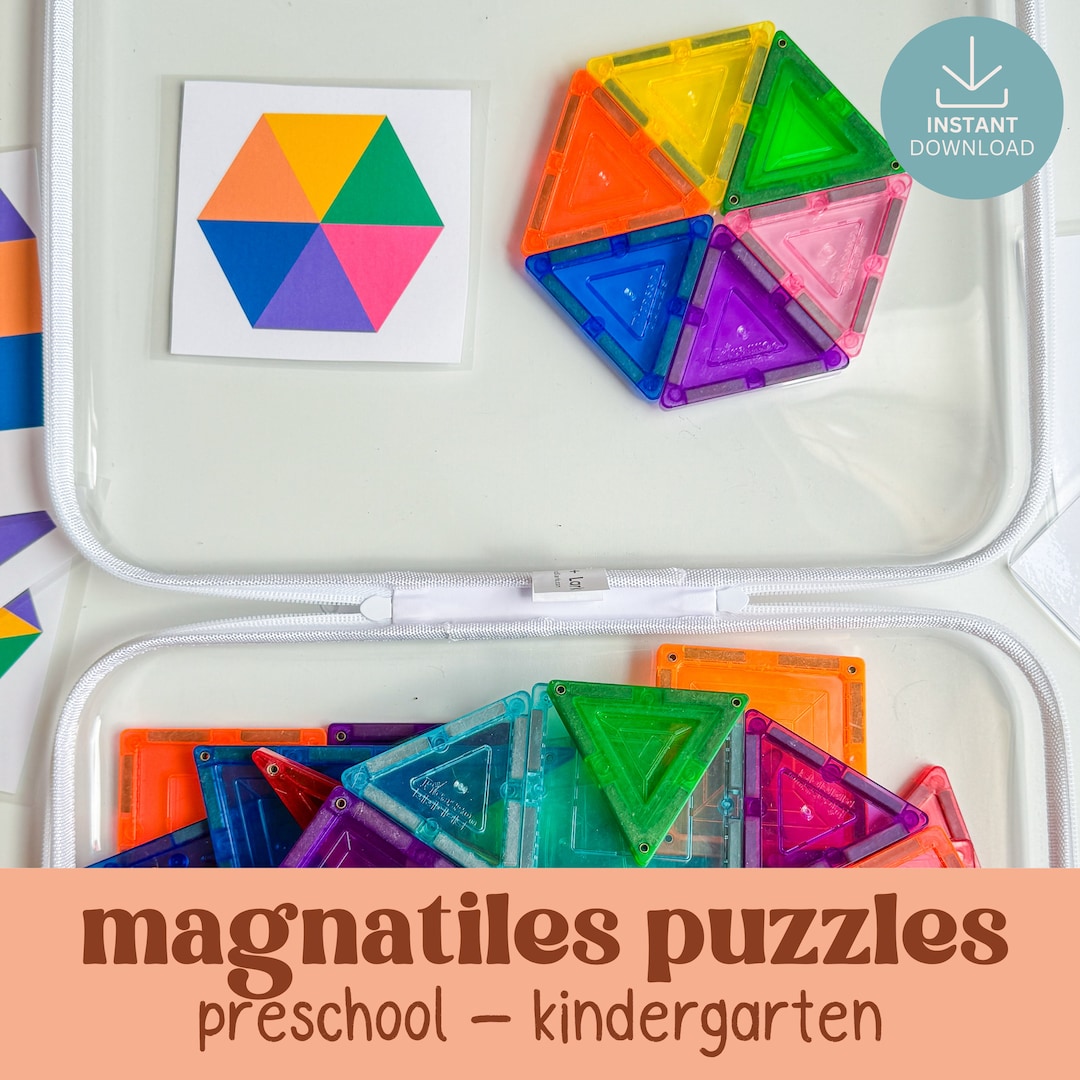 Magnetic Tiles Templates | Magnet Tile Activity Card | Puzzles ...