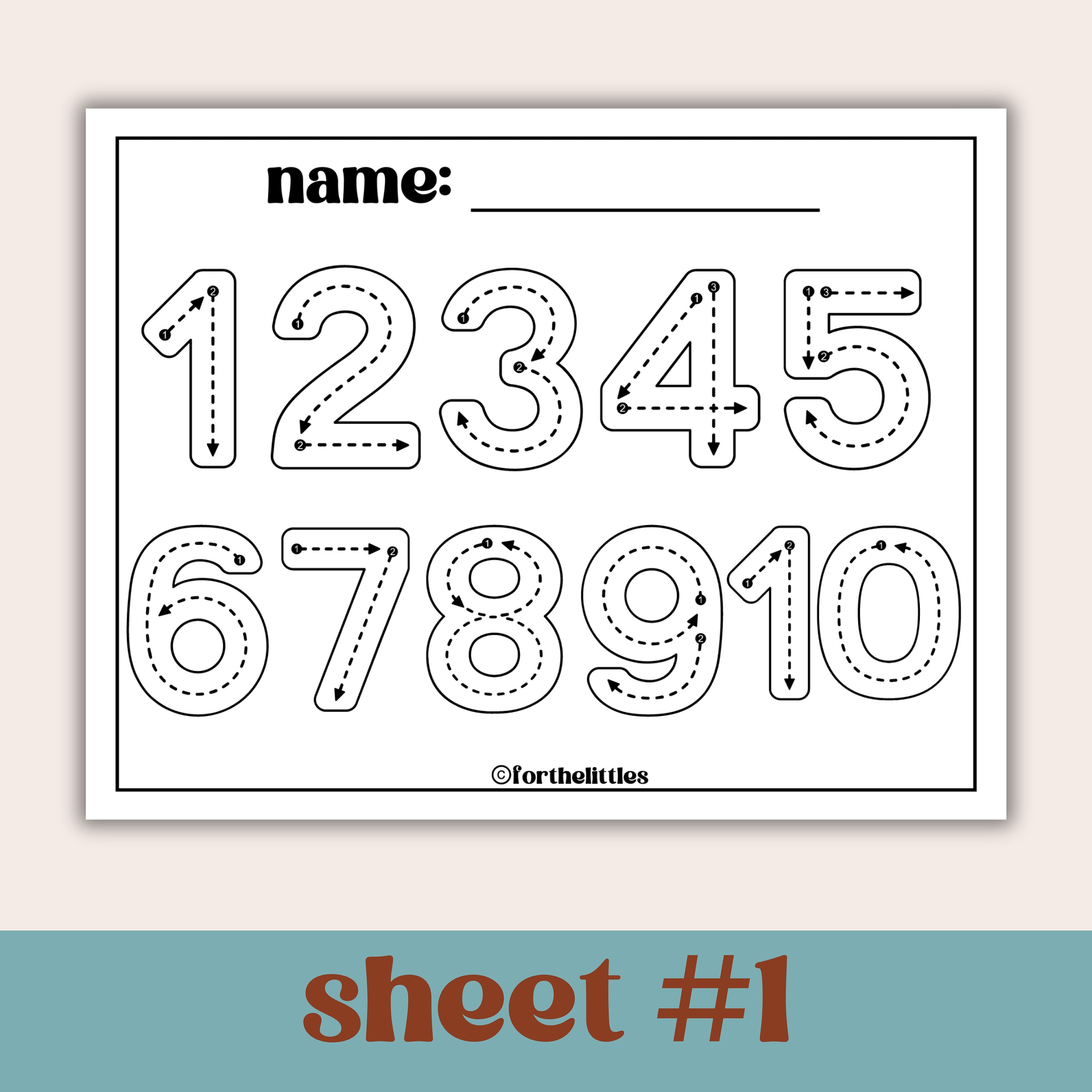 Number Tracing 1 - 10 | Number Printable Worksheets | Learn Numbers ...