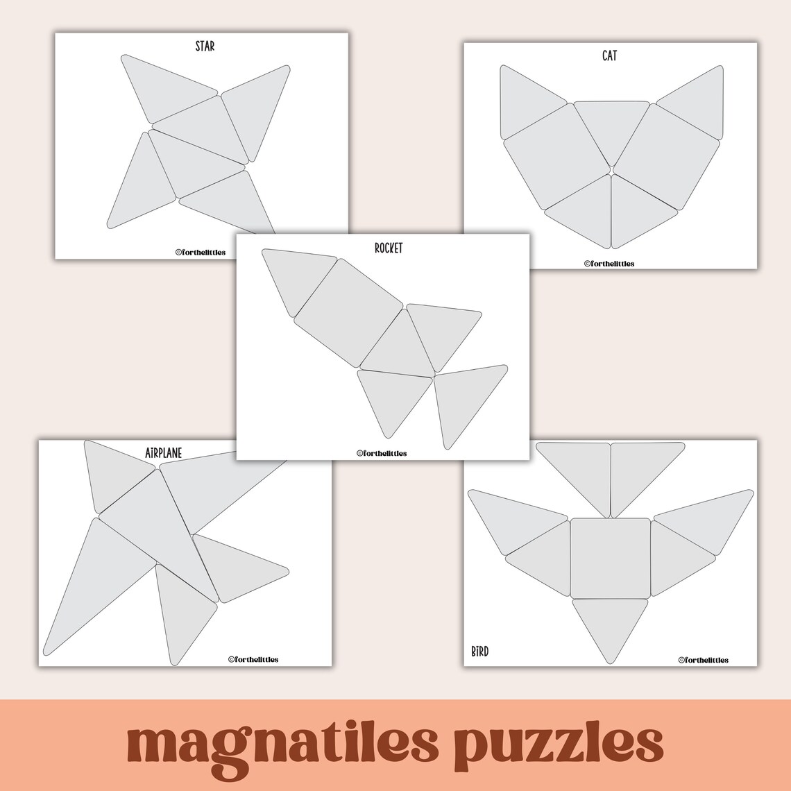 Magnetic Tiles Templates | Magnet Tile Activity Card | Puzzles ...