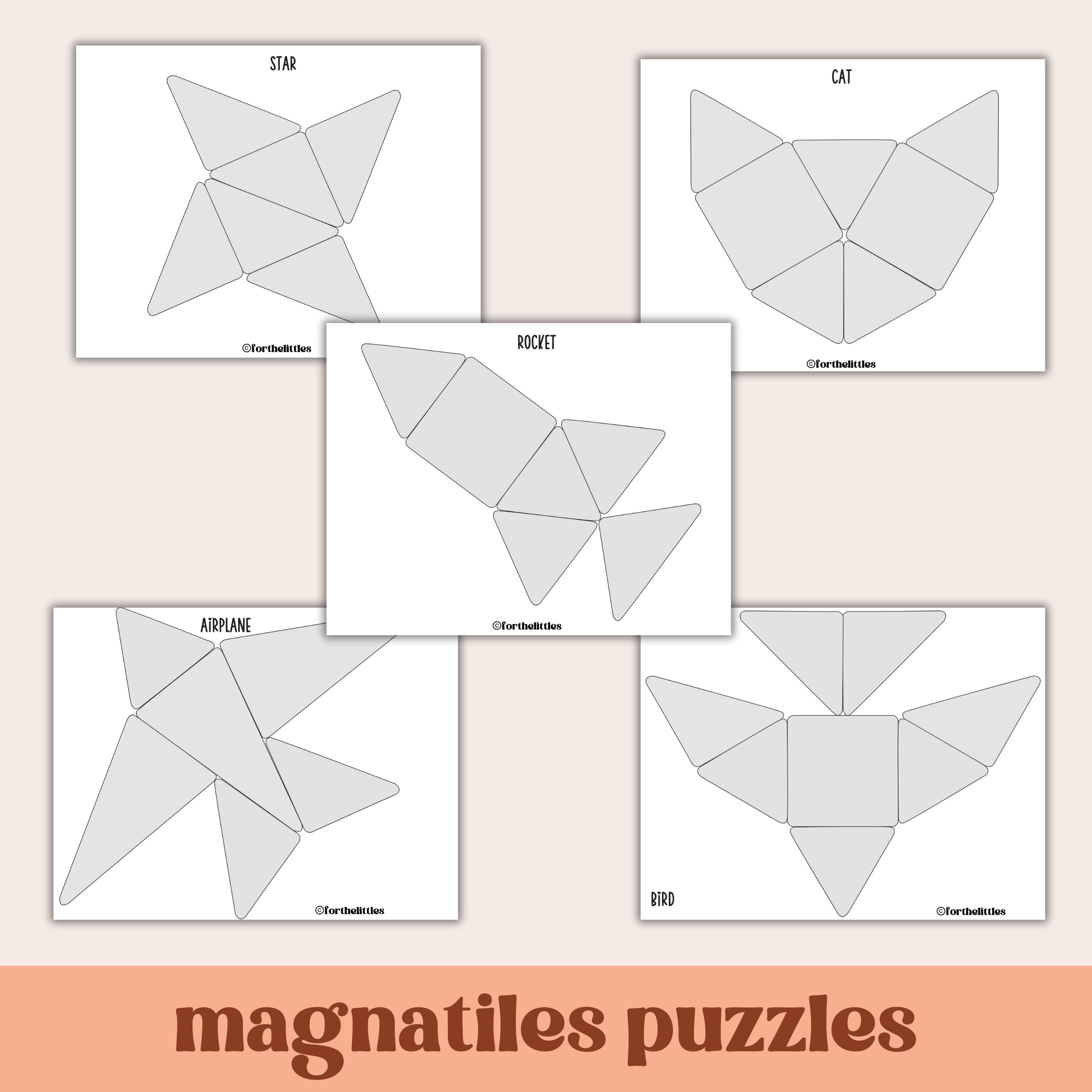 Magnetic Tiles Templates | Magnet Tile Activity Card | Puzzles ...