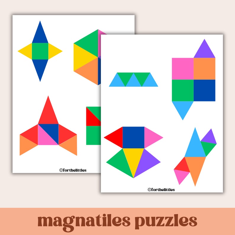 Magnetic Tiles Templates | Magnet Tile Activity Card | Puzzles ...