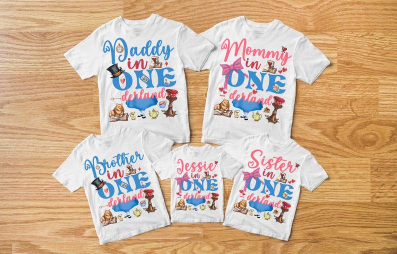 Alice in Onederland Birthday Family Shirts - Tea Party 1st Birthday ...