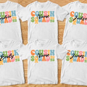 Personalized Groovy Cousin Crew Kids 2025 Shirt - Retro Custom Matching Cousins Shirts - Cousin ...