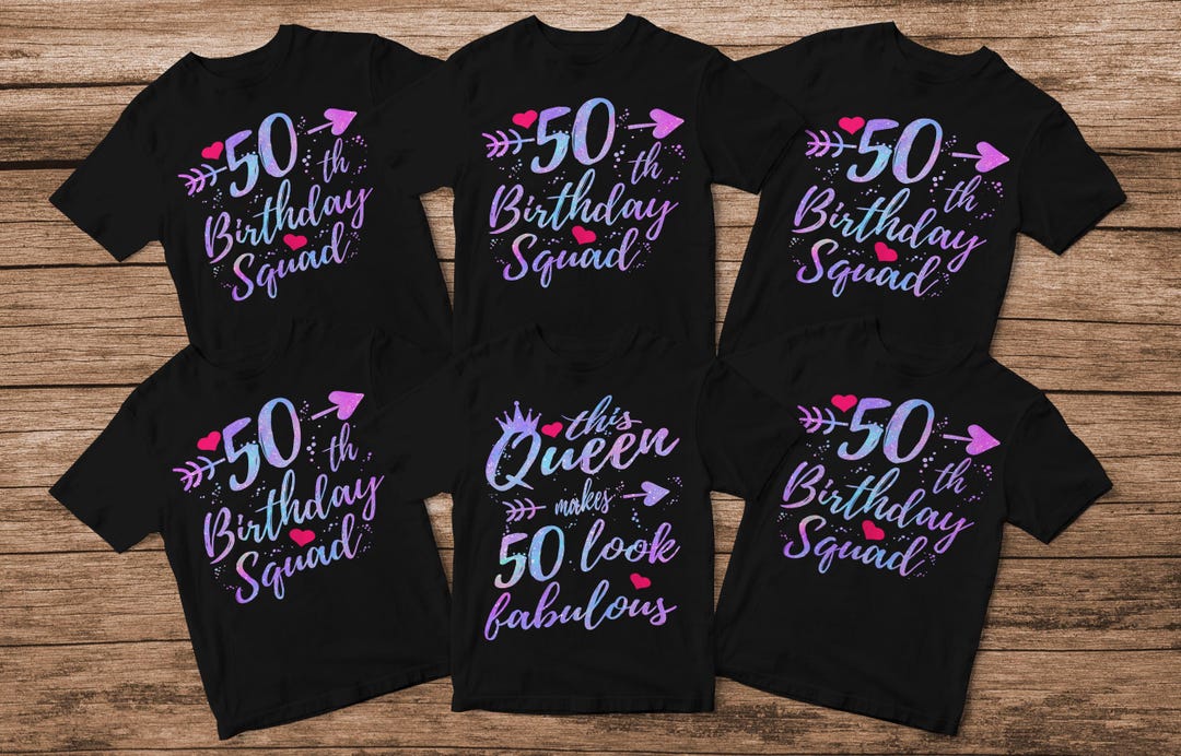 50 Birthday Crew, Birthday Party Group Shirt,50th Birthday Squad, 50th ...