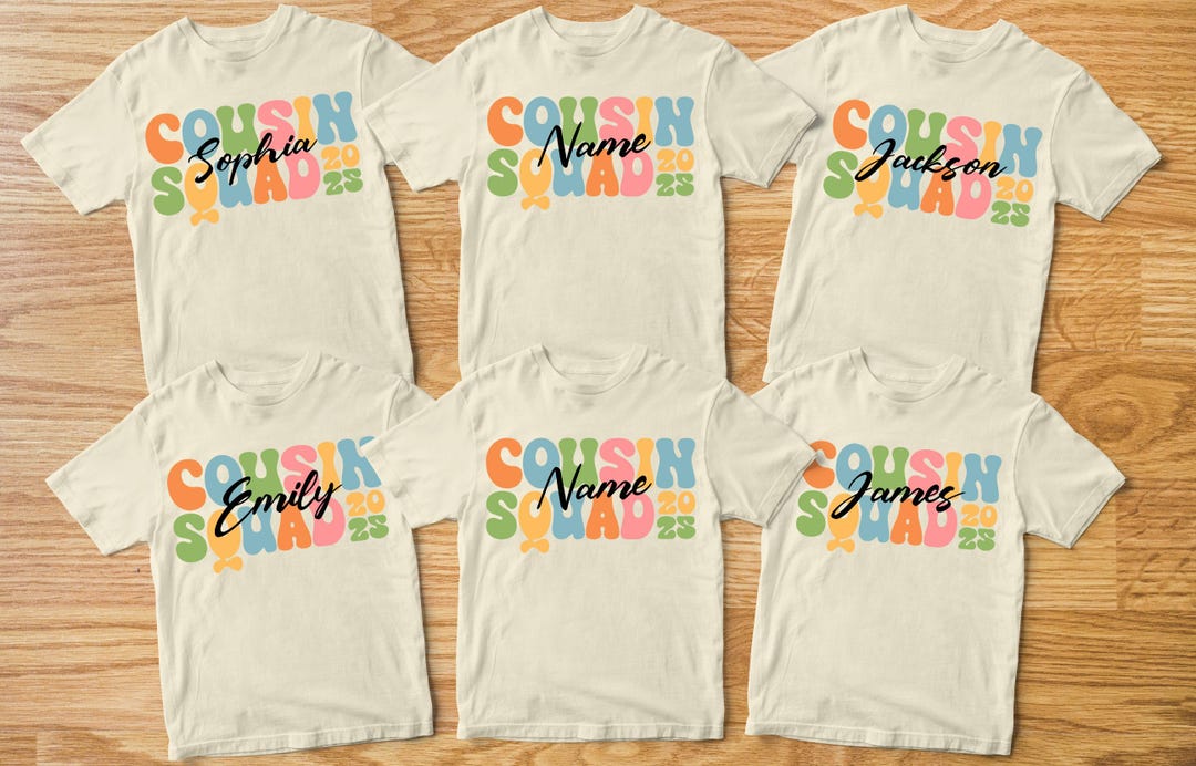 Personalized Groovy Cousin Crew Kids 2025 Shirt - Retro Custom Matching Cousins Shirts - Cousin ...