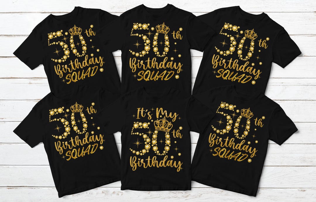 50 Birthday Crew, Birthday Party Group Shirts,50th Birthday Queen, 50th ...