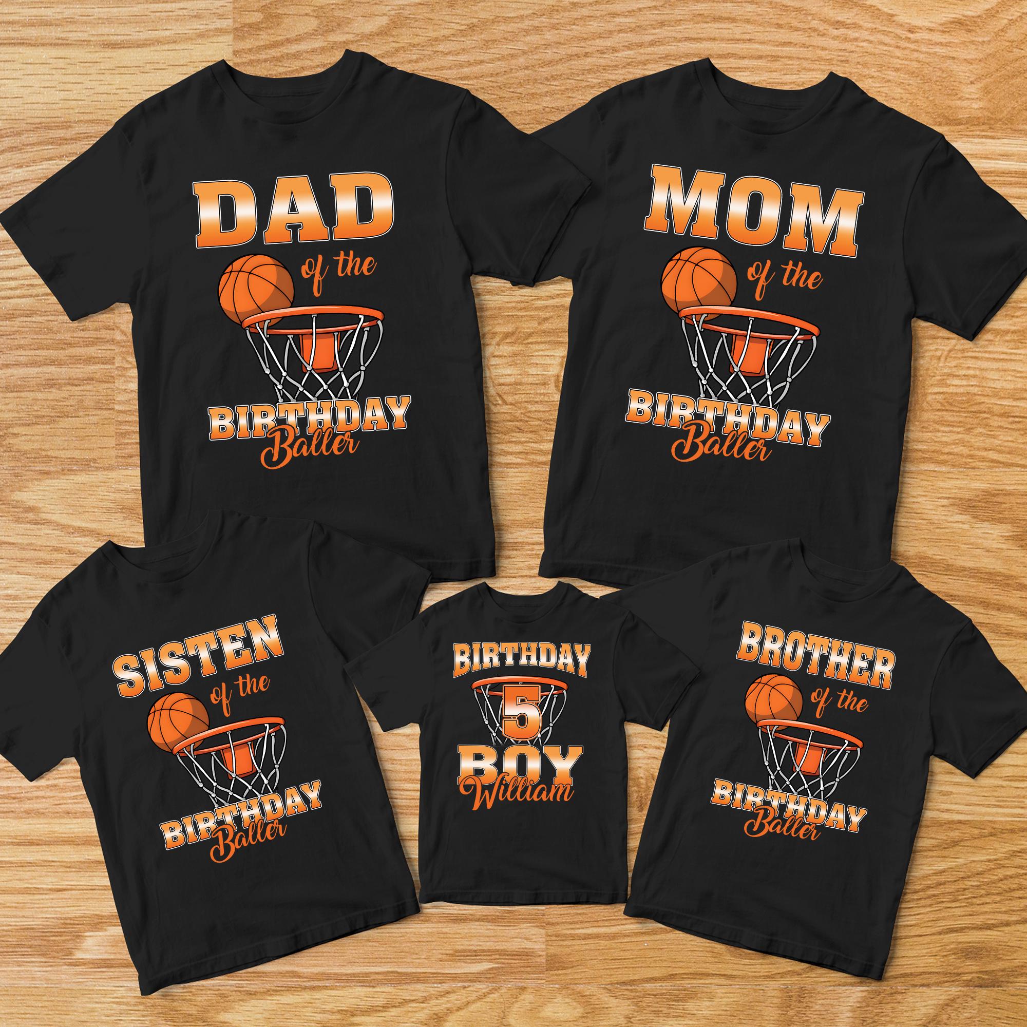 Basketball Birthday Shirts, Matching Family Birthday Party Shirt, Dad ...