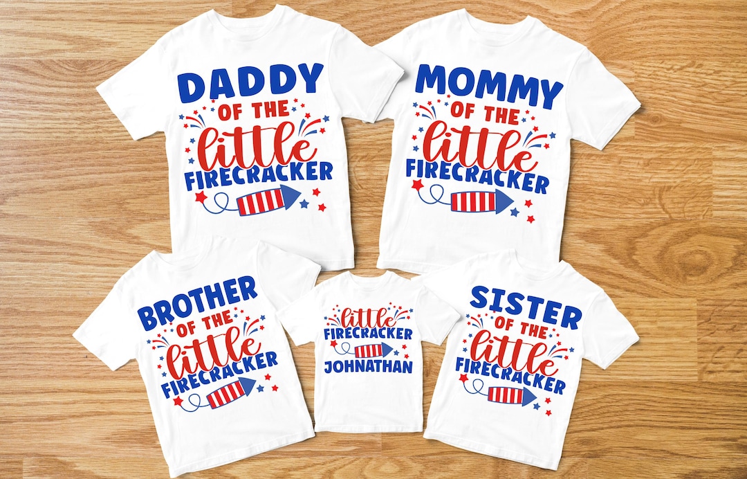 Little Firecracker Family Shirts - 4th of July Birthday, Independence ...