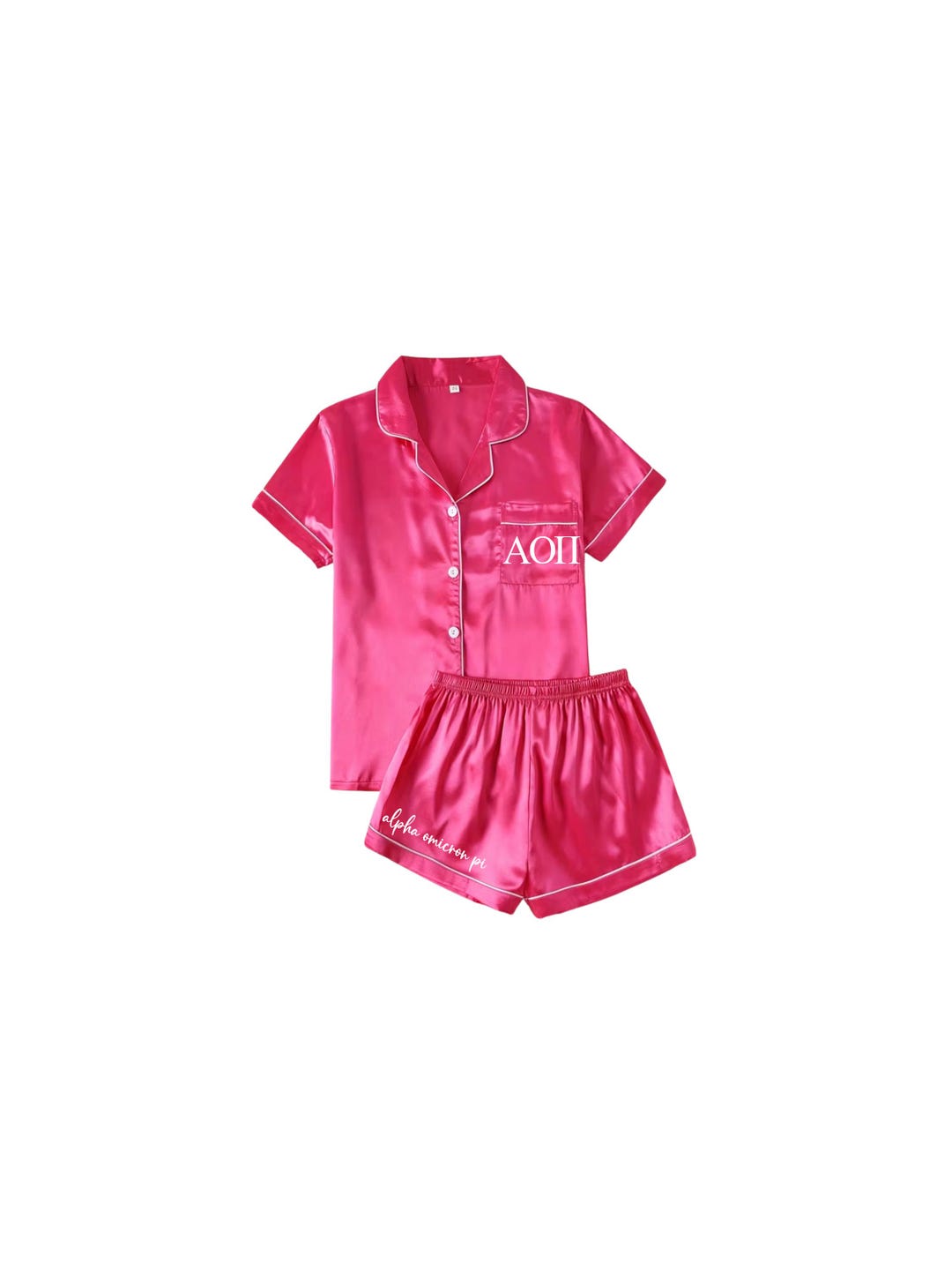 Sorority Dark Pink Satin Pajama Short Set - Etsy