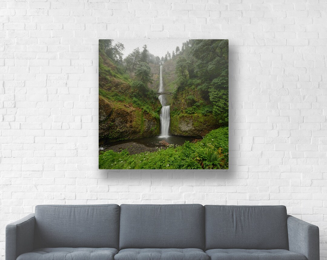 Multnomah Falls Canvas Wrap/waterfall Wall Art/portland Oregon Photo ...