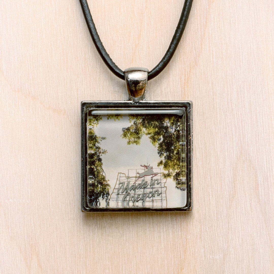 Made in Oregon/portland Oregon Pendant/oregon Necklace/portland Jewelry ...