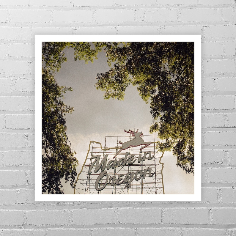 Portland Oregon Sign/made in Oregon Art Print/white Stag Old Town ...