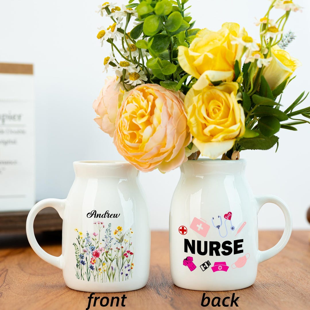 Personalized Nurse Gift,custom Nurse Ceramic Flower Vase,nurse Gift ...