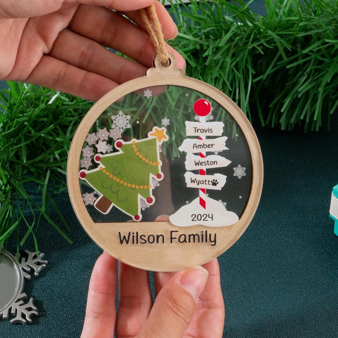 North Pole Family Name Ornament,family Christmas Ornaments 2024,custom ...