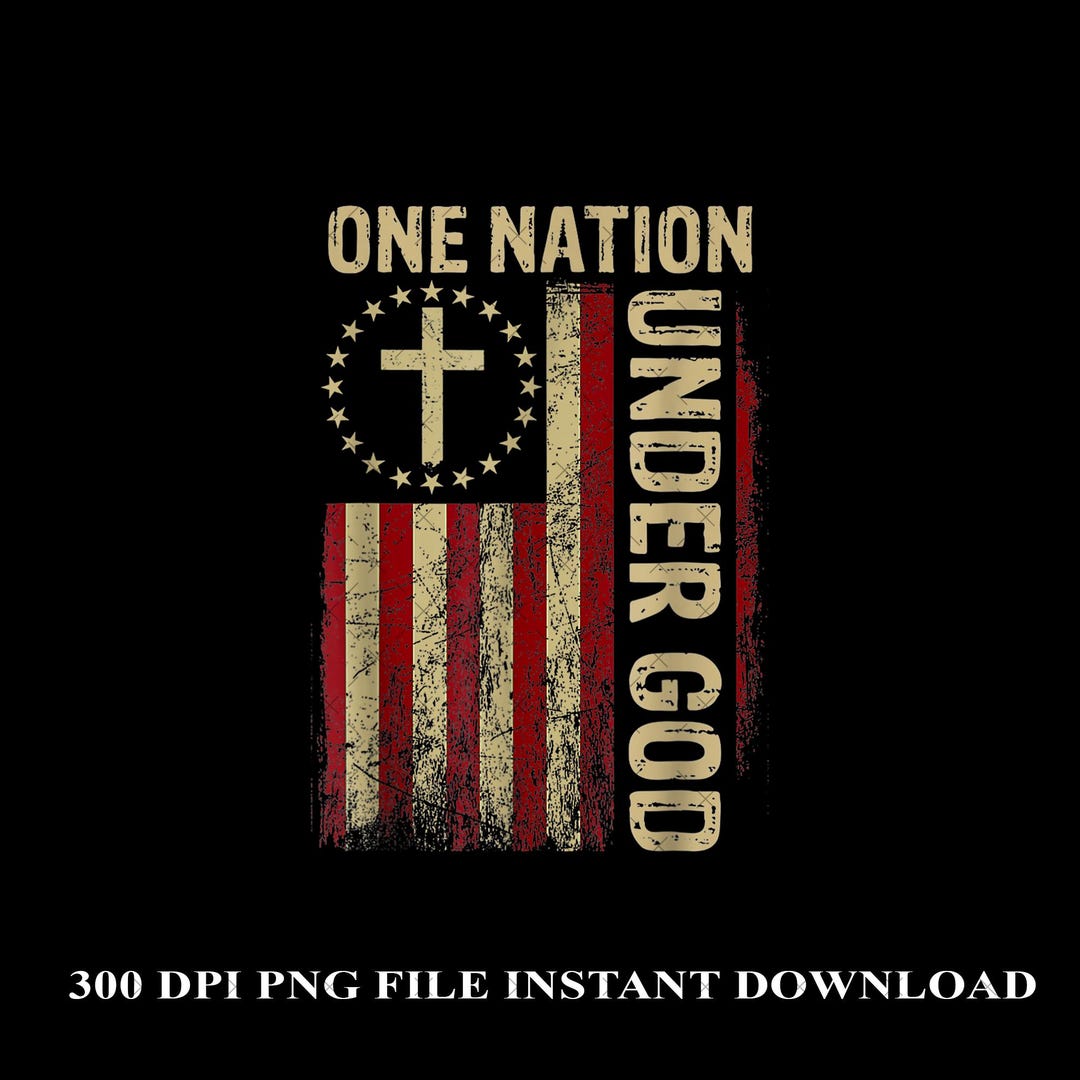 One Nation Under God PNG, Christian 4th of July Png, Cross Png ...