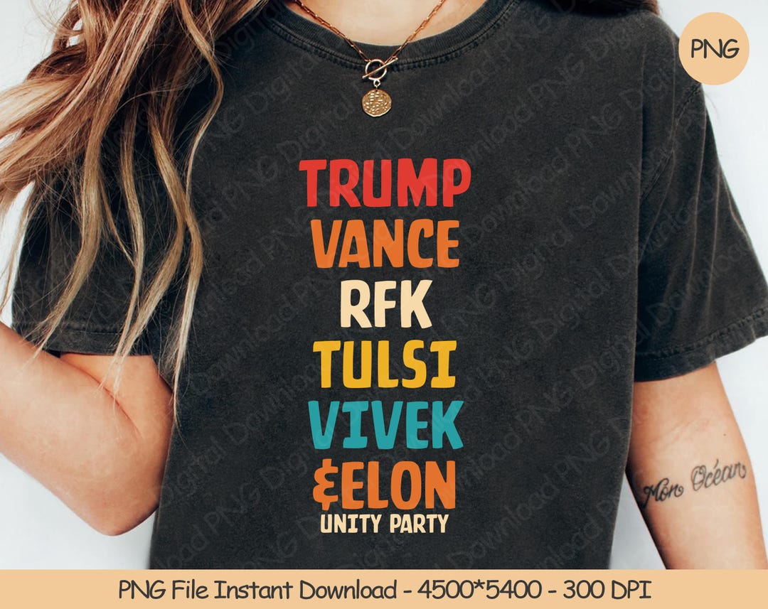 Trump Vance Rfk Tulsi Vivek & Elon Unity Party PNG, File Instant ...