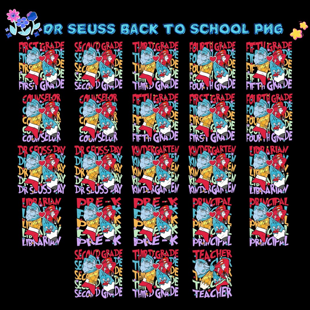 50+ Dr Seuss Back to Schoool Png, Back to School Png, Be Kind Png ...