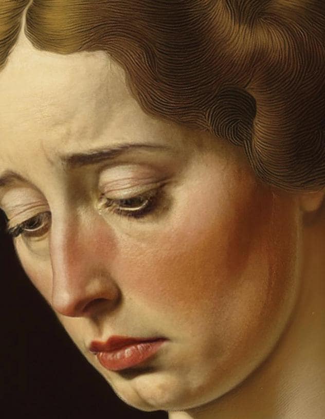 Vintage Renaissance Woman Printable | Retro Sad Woman | Guilt ...