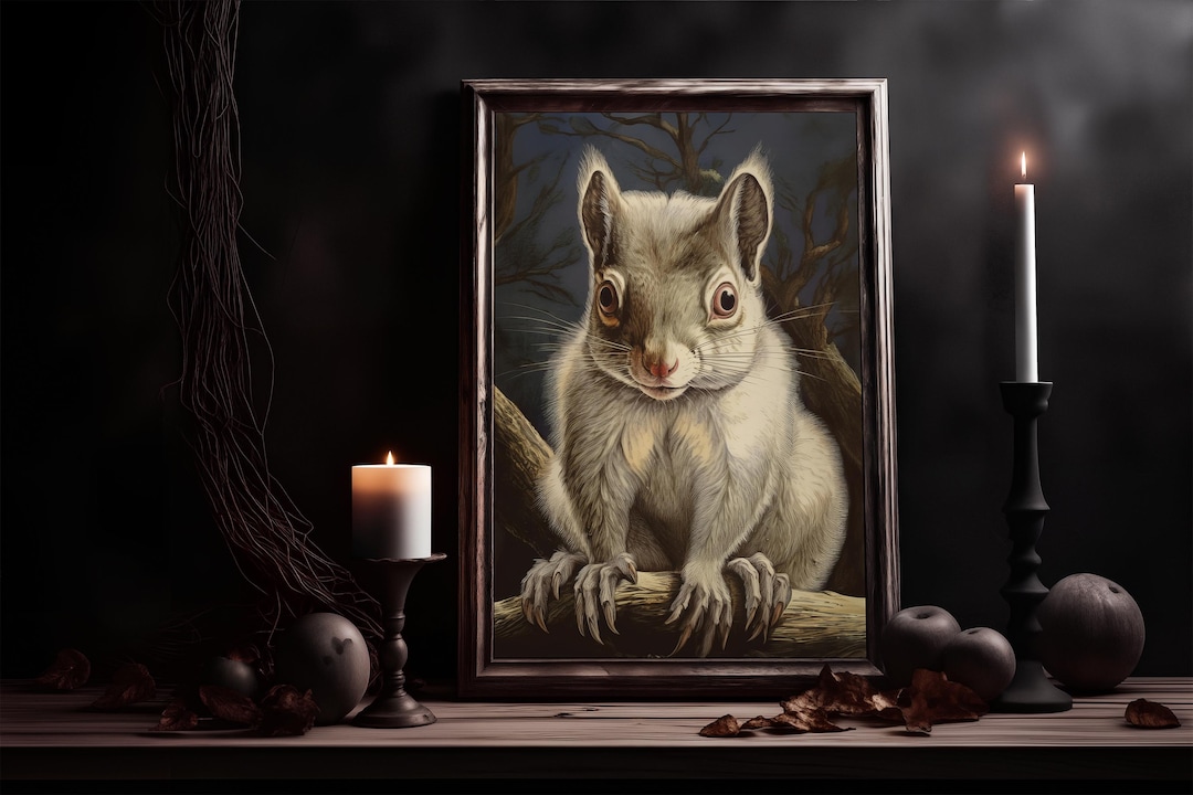 Horror Squirrel Printable Art - Vintage Scary Squirrel Poster, Creepy ...