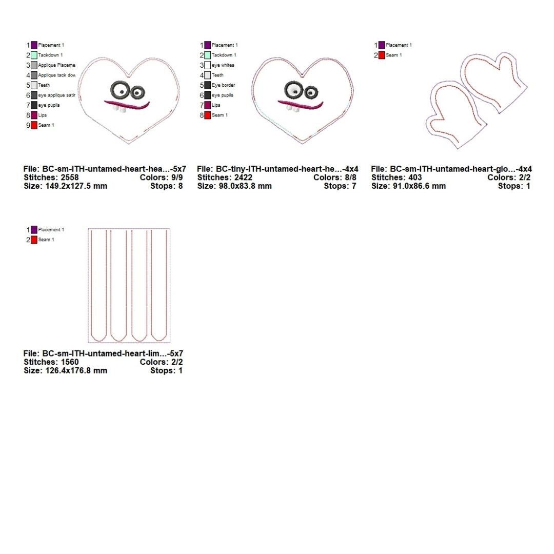 In the Hoop Heart Plushie Doll Pattern for Your Embroidery Machine With ...