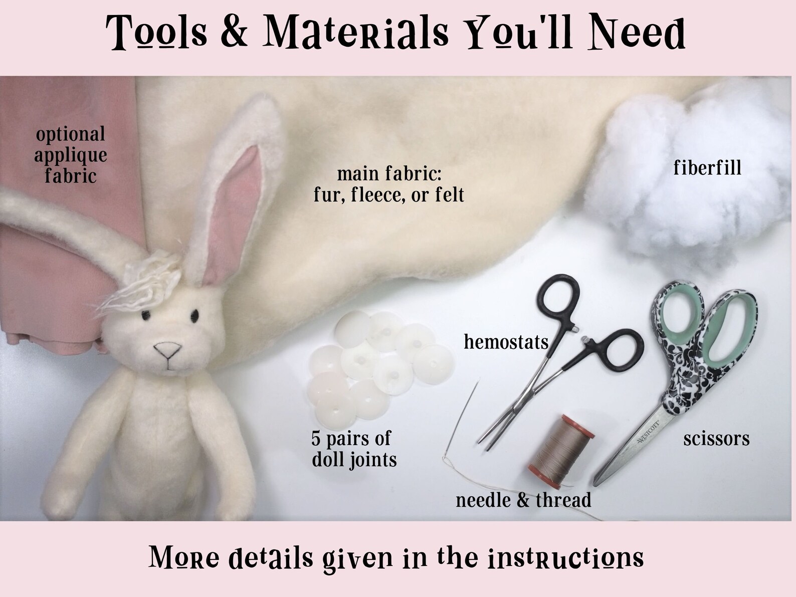 In the Hoop Jointed Bunny Rabbit Plushie for Embroidery Machines ...