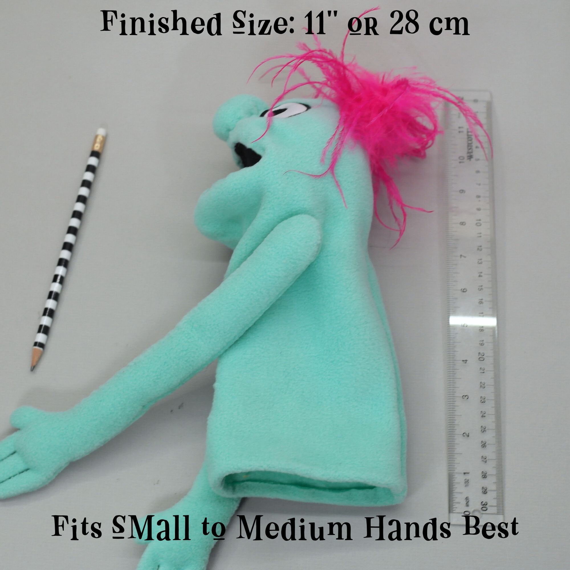 DIY Puppet Kit, Yellow Fleece Hand and Rod Puppet, Includes Pattern ...