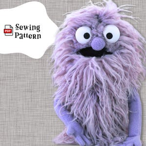 Furry Monster Puppet PDF Sewing Pattern - the Beasley Puppet With ...