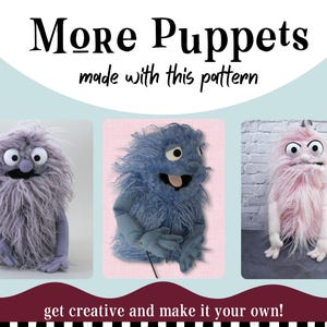 Furry Monster Puppet PDF Sewing Pattern - the Beasley Puppet With ...