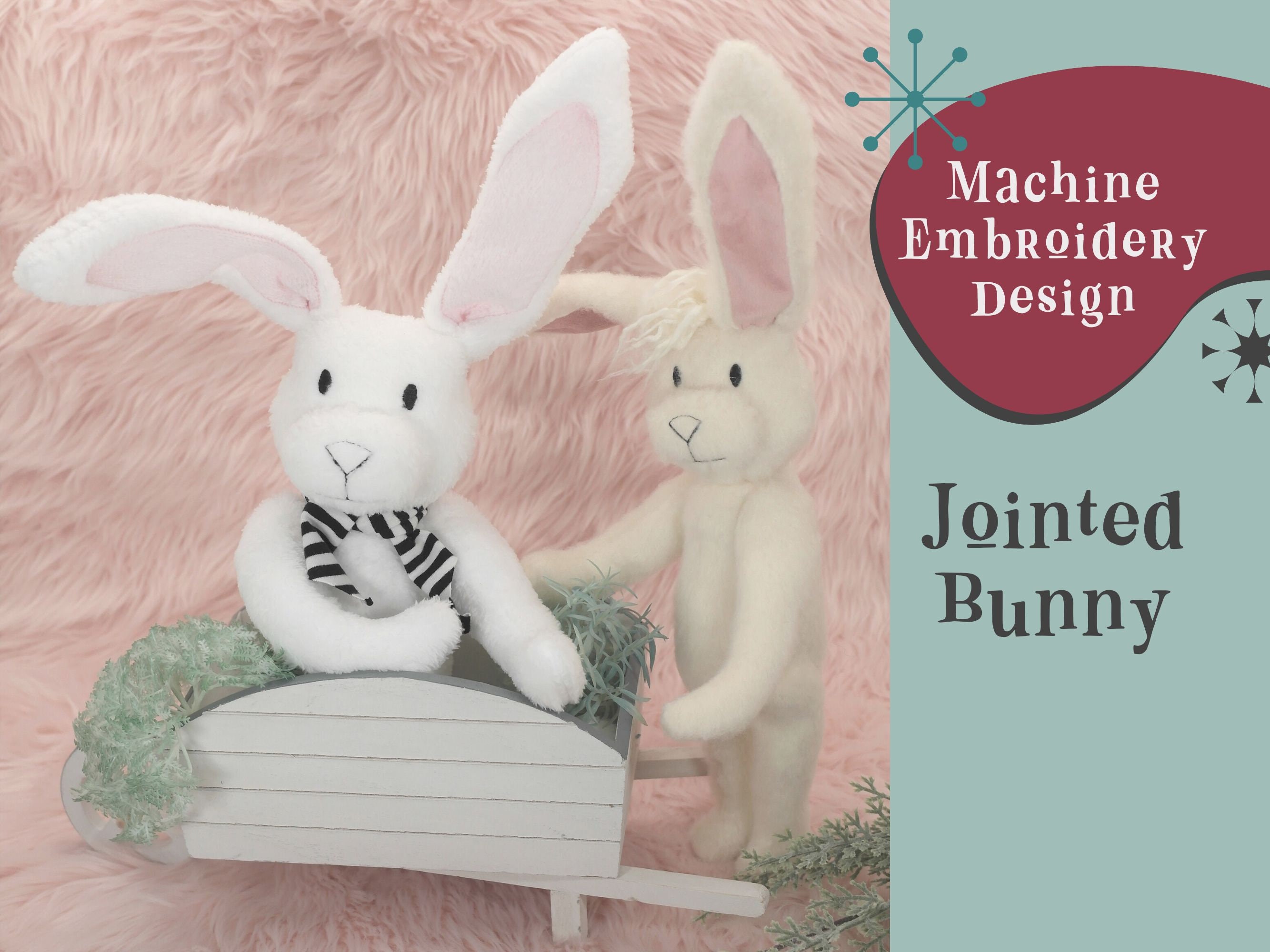 In the Hoop Jointed Bunny Rabbit Plushie for Embroidery Machines ...