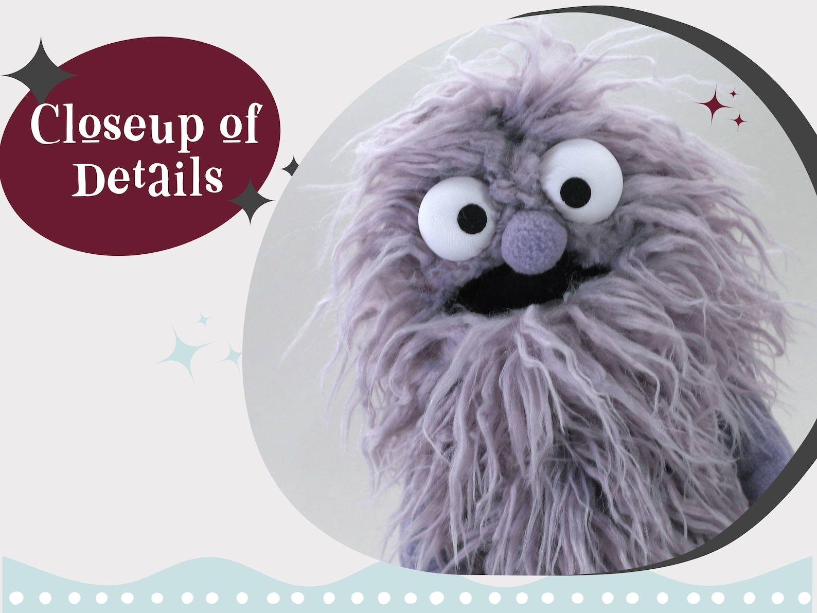 Furry Monster Puppet PDF Sewing Pattern - the Beasley Puppet With ...