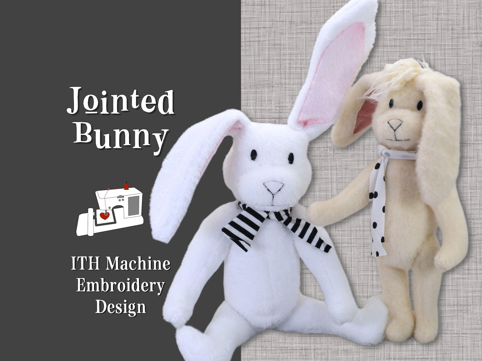 In the Hoop Jointed Bunny Rabbit Plushie for Embroidery Machines ...