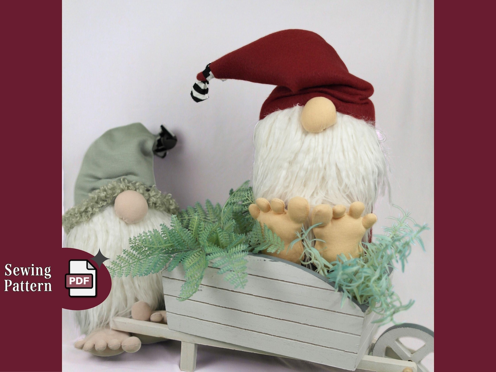 Big Foot Gnome Sewing Pattern, Fabric Gnome Tutorial (PDF) - Etsy